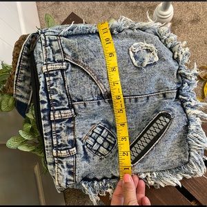 Unknown | Bags | Cool Distressed Acid Washed Frayed Denim Purse | Poshmark